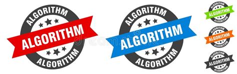 Algorithm Stamp Algorithm Round Ribbon Sticker Tag Stock Vector Illustration Of Label Sign