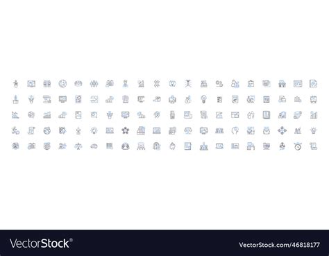 Evaluation Analysis Line Icons Collection Vector Image