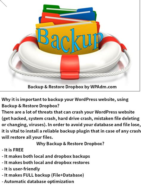 Main Features Of Backup And Restore Dropbox That Can Save Wordpress