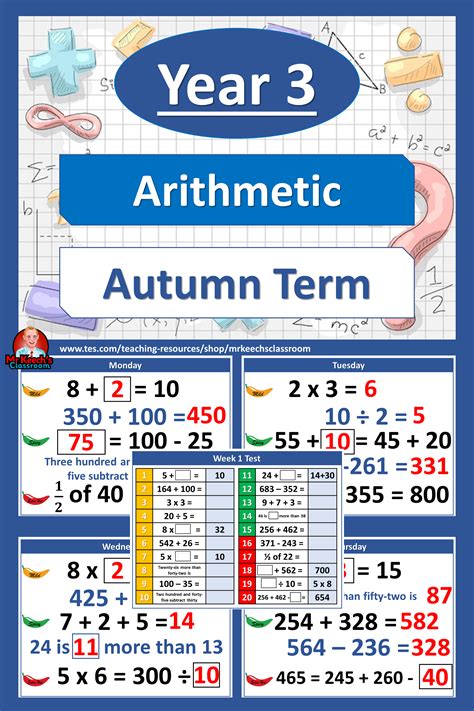 Year 3 Arithmetic Autumn Term White Rose Maths Teaching Resources White Rose Maths