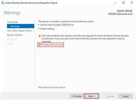 windows server 2016 additional domain controller kaldırma