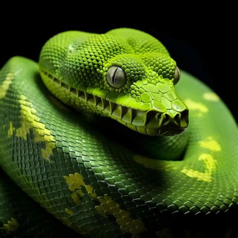 Premium Photo Green Tree Python Morelia Viridis Snake