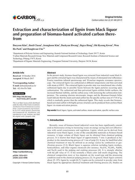 Extraction And Characterization Of Lignin From Black Liquor And Preparation Of Biomass Based