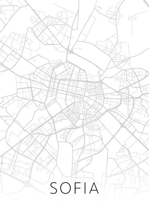 Sofia Map Of Sofia City Map Print Map Print Sofia Sofia Map Map Poster Bulgaria Sofia Map Art