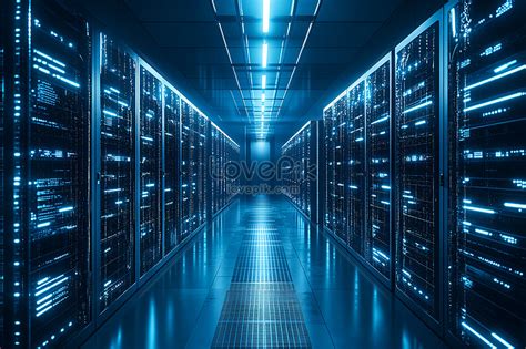 데이터 센터 서버 블루 라이트 조명