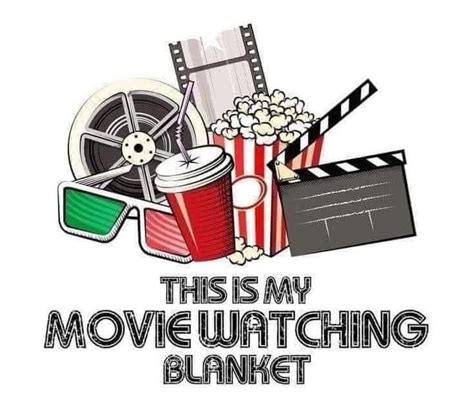Movie Watching Blanket With Popcorn Soda And Film Claps Movie Night