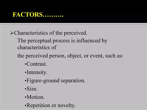 Perception Meaning Definition Stages Factors Pptx