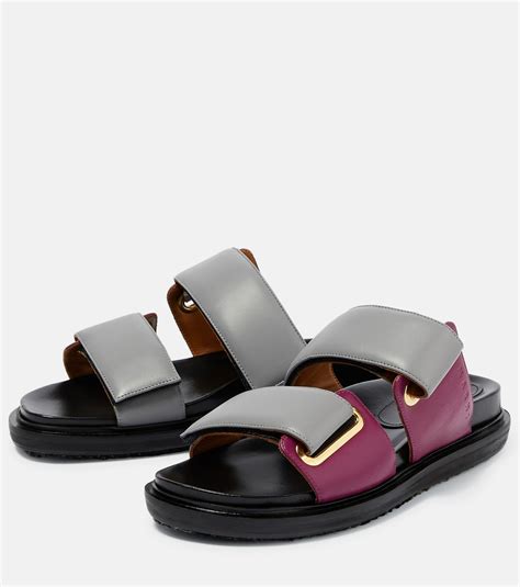 Marni Fussbett Flat Leather Sandals Marni