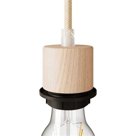 Kit Portalámparas E27 Madera Recta Arandela Pantalla Fábrica Tu Lámpara