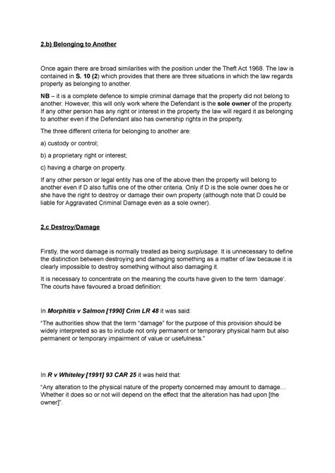 Crime 5 Lecture Notes 5 2 Belonging To Another Once Again There