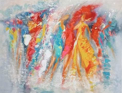 Купити картину «Яскравий день абстракція олійними фарбами на полотні в стилі абстрактний