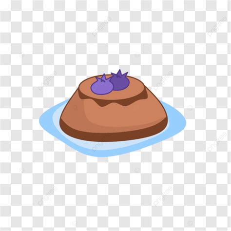 블루베리 토핑을 얹은 초콜릿 맛 푸딩 케이크 삽화 설계 Png 일러스트 및 Psd 이미지 무료 다운로드 Pngtree