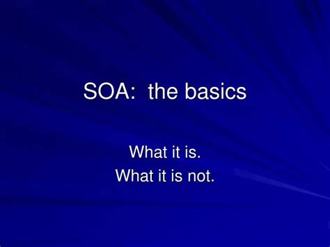 PPT SOA The Basics PowerPoint Presentation Free Download ID 146834