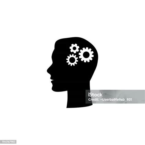 내부 기어와 인간의 머리 플랫 아이콘입니다 벡터 일러스트 개념에 대한 스톡 벡터 아트 및 기타 이미지 개념 개념과 주제