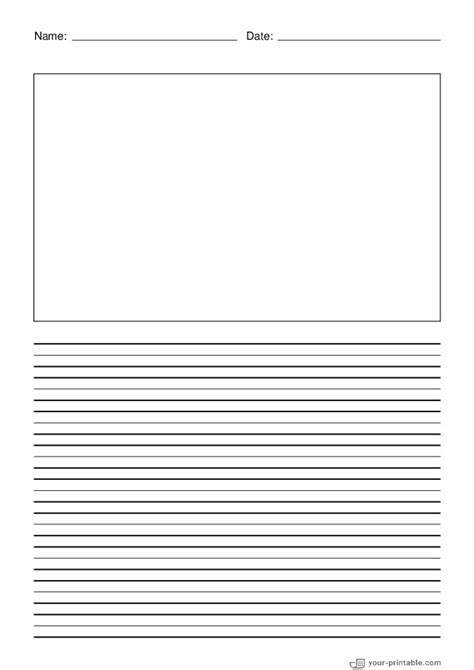 Lined Paper For First Grade With Name And Date Black 10mm Your