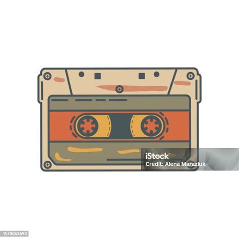 올드 클래식 카세트 레트로 테이프 클립 아트 색상 녹음 음악 라디오 오디오 빈티지 귀여운 케이스 벡터 일러스트 레이 션 Dj에 대한 스톡 벡터 아트 및 기타 이미지 Istock
