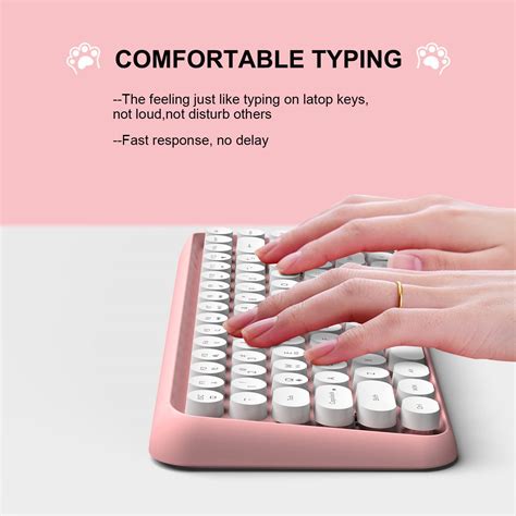 Mua Wireless Bluetooth Keyboard Mini Portable 84 Key Typewriter Retro Round Keycaps Keyboard