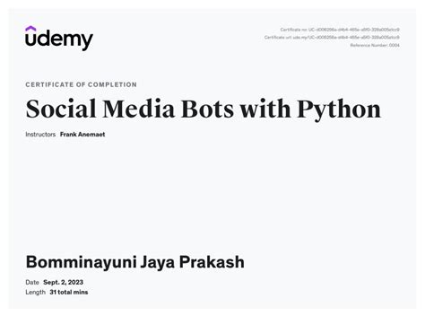 Hello Connections I Obtained New Certification From Udemy Its A