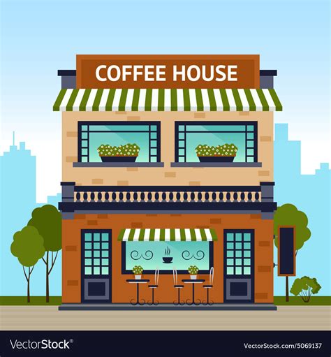 Coffee House Building Royalty Free Vector Image