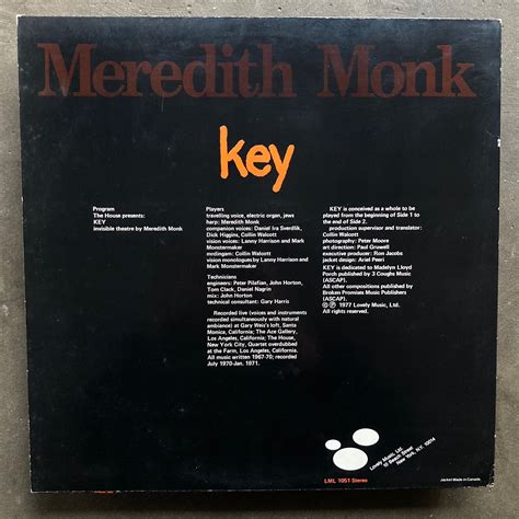 Meredith Monk Key All Night Flight Records