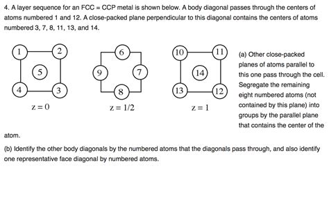 Solved 4 A Layer Sequence For An Fcc Ccp Metal Is Shown