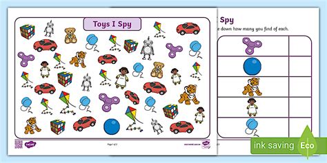 玩具找找看學習單｜i Spy Toys｜小三小四適用