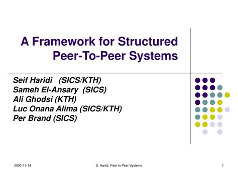 Ppt A Framework For Structured Peer To Peer Systems Powerpoint