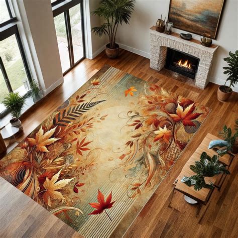 Autumn Design Rug Oak Leaf Rug Popular Rug Area Rug Salon Rug