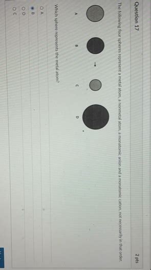 Solved Question 172 ﻿ptsthe Following Four Spheres Represent