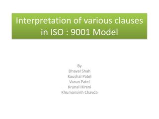Interpretation Of Various Clauses In Iso PPT