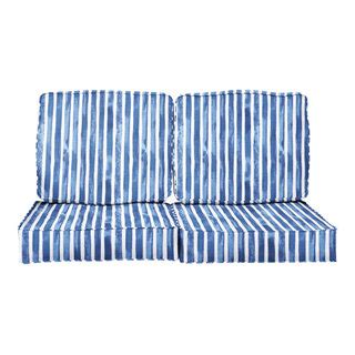 Sorra Home Nelson Commodore Blue Deep Seat Loveseat Cushion Set