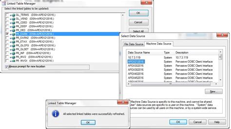 what is wrong in my setup of a pervasive odbc connection from access