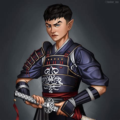This Is An Elf Samurai That I Made For A Friends Dandd Campaign Rdndart