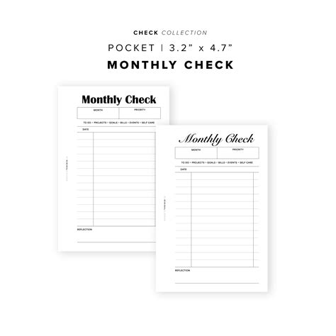 Pr354 Monthly Check Printable Insert My Minimal Planner