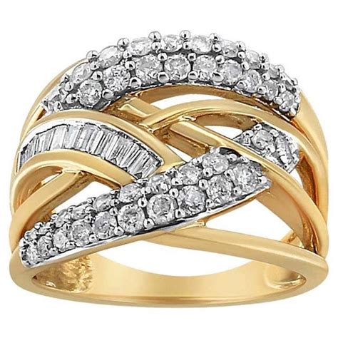 10k Yellow Gold 10 Carat Diamond Cocktail Ring For Sale At 1stdibs 1