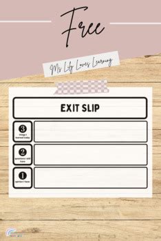 3 2 1 Exit Slip Activity By Ms Lily Loves Learning TPT