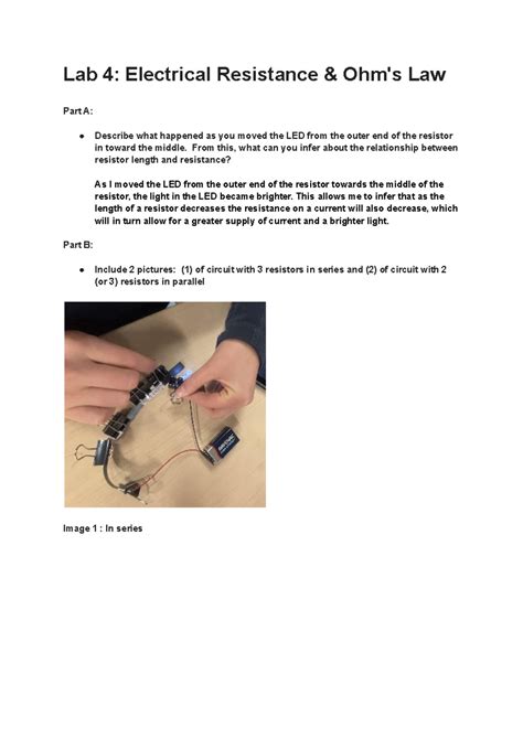 Phys 1300 Lab 4 Lab 4 Pdf That You Must Upload Alongside The Lab Lab 4 Electrical