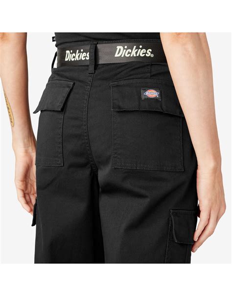 Dickies Womens Relaxed Fit Cropped Cargo Pants Black Fpr50bkx Boutique X20 Mtl