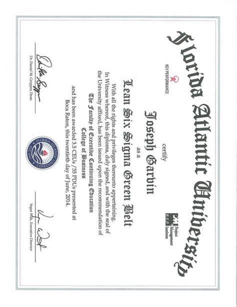 Lean Six Sigma Certificate Pdf