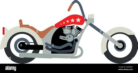 Chopper Icon Cartoon Motorbike Bike Side View Stock Vector Image