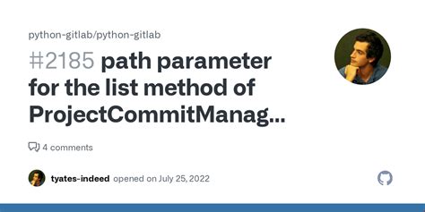Path Parameter For The List Method Of Projectcommitmanager Is Broken
