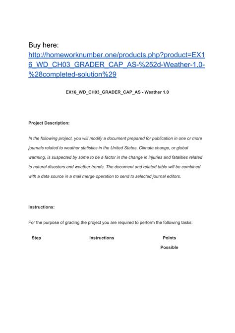 EX16 WD CH03 GRADER CAP AS Weather 1 0 Completed Solution PDF