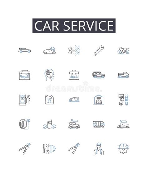 Car Service Line Icons Collection Car Maintenance Automobile Repair Vehicle Inspection