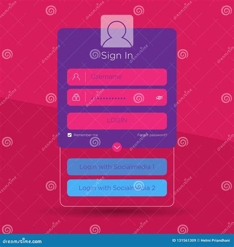 Flat Login User Interface Sign In Web Element Template Window Business Website Modern Ui Stock