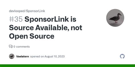 Sponsorlink Is Source Available Not Open Source · Issue 35