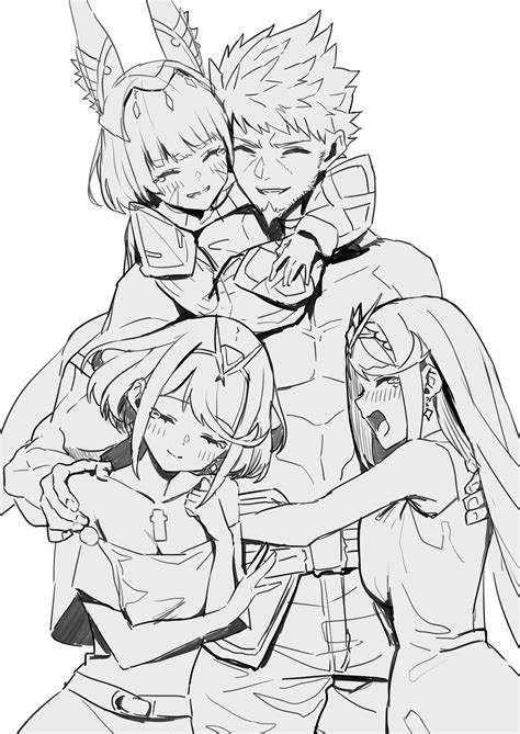 Pyra Mythra Nia And Rex Xenoblade Chronicles And 2 More Drawn By