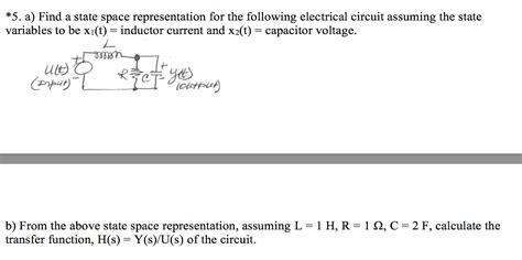 Solved Find A State Space Representation For The Following