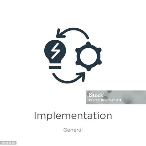 구현 아이콘 벡터입니다 흰색 배경에 격리 된 일반 컬렉션에서 최신 유행 플랫 구현 아이콘입니다 벡터 일러스트는 웹 및 모바일 그래픽 디자인 로고 Eps10에 사용할 수