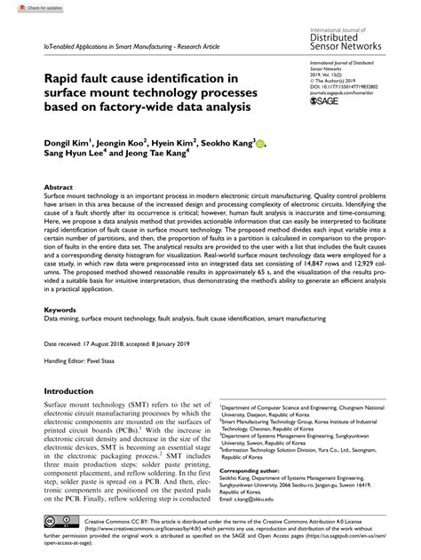 Pdf Rapid Fault Cause Identification In Surface Mount Technology Processes Based On Factory