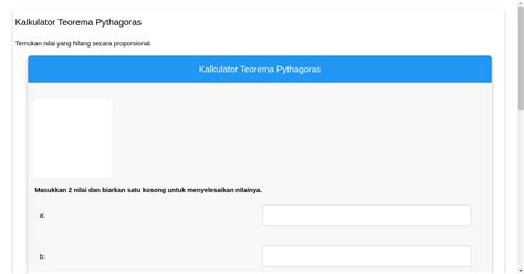 Kalkulator Teorema Pythagoras